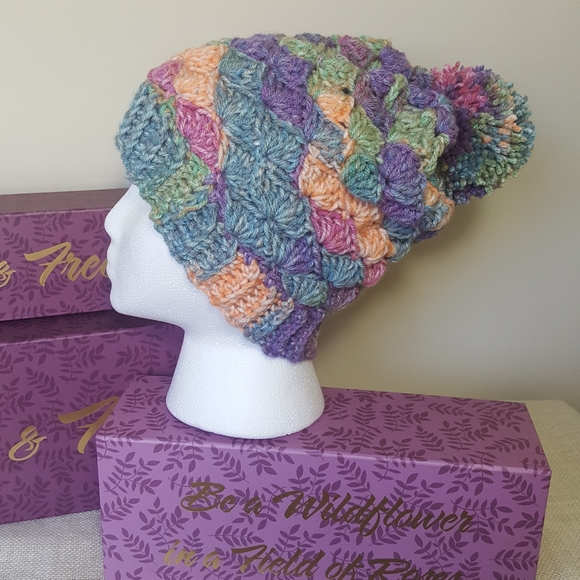 Crochet by Mamaw | Accessories | Crochet Boggin Hat W Pom Pom | Poshmark